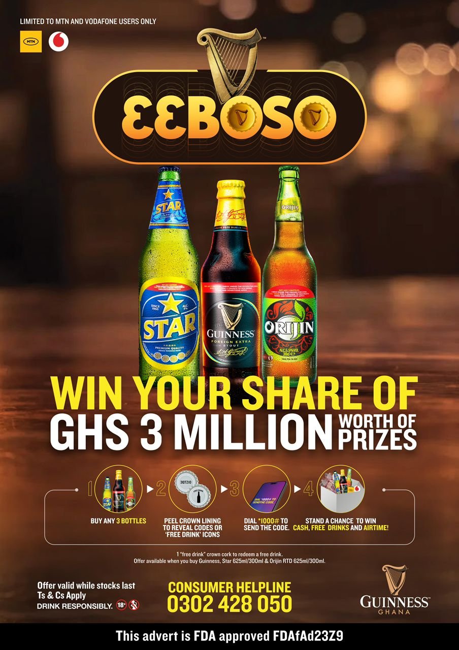 Ghana: Guinness Ghana launches special promotion dubbed “EEBO SO” Promo ...